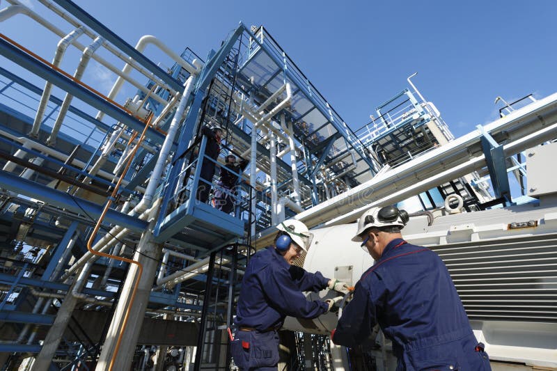 Engineer and oil refinery stock image. Image of storage - 8488073