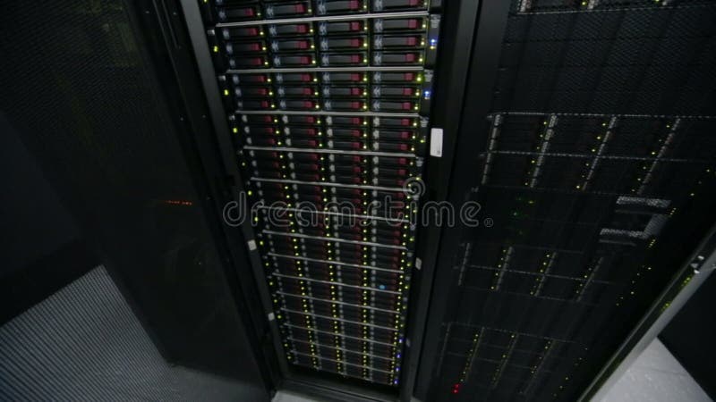 Engineer Opens and Closes Door of Server Rack with Stock Footage ...