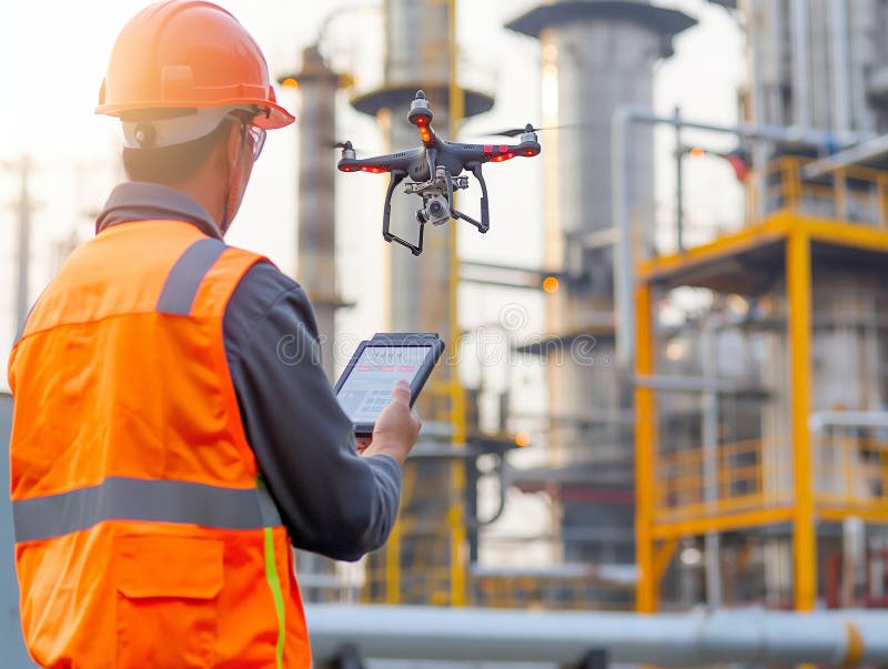 Industrial Drone Inspection Stock Image - Image of equipment ...