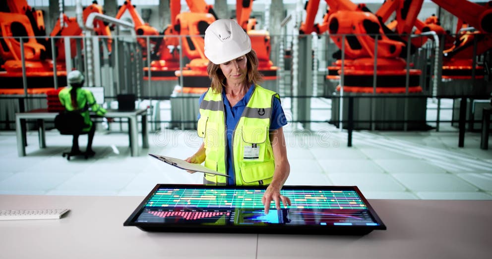Engineer Operating SCADA System at Industrial Plant Stock Image - Image ...
