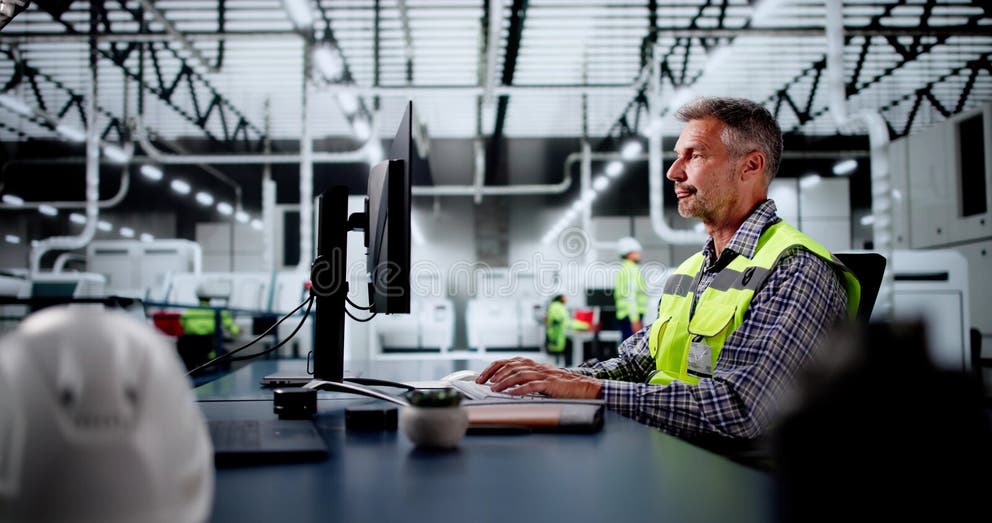 Engineer Operator at Factory Doing Technology Process Stock Photo ...