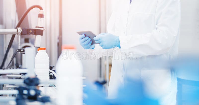 Dairy Engineer with Glass of Milk Stock Image - Image of work ...