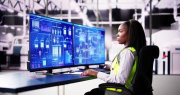 Engineer Operator Using Scada System Stock Photo - Image of black ...