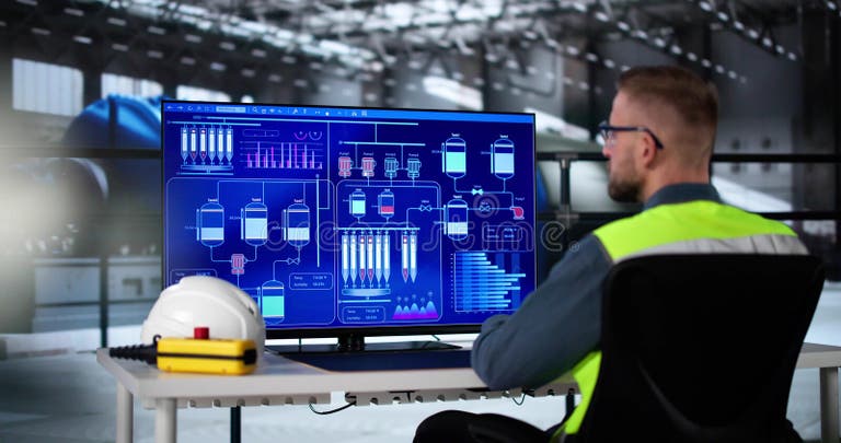 Engineer Operator Using Scada System Stock Photo - Image of energy ...