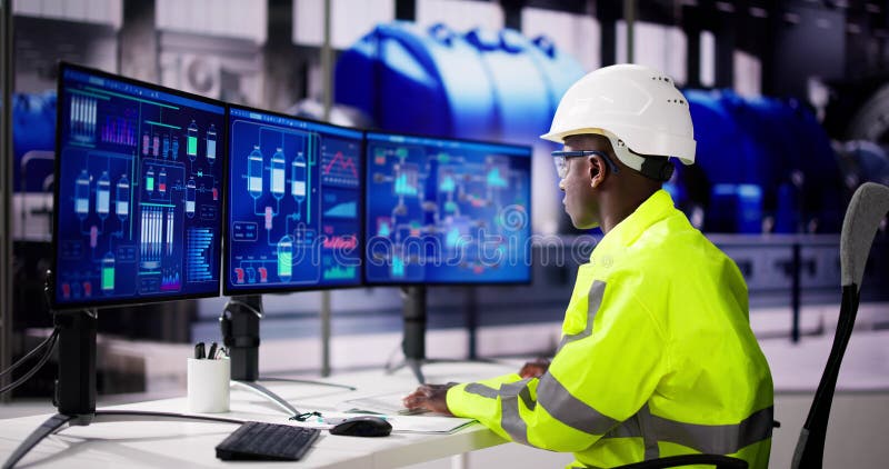 Engineer Operator Using Scada System Stock Photo - Image of fuel ...