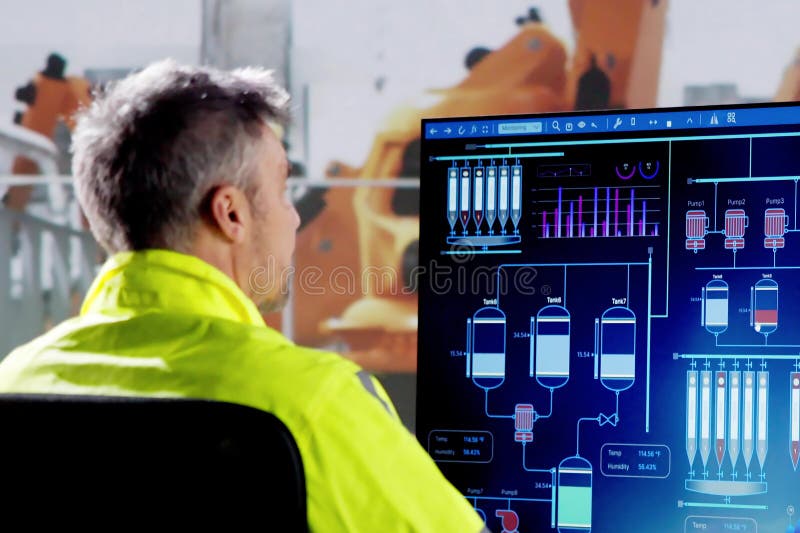 Engineer Operator Using Scada System Stock Photo - Image of product ...