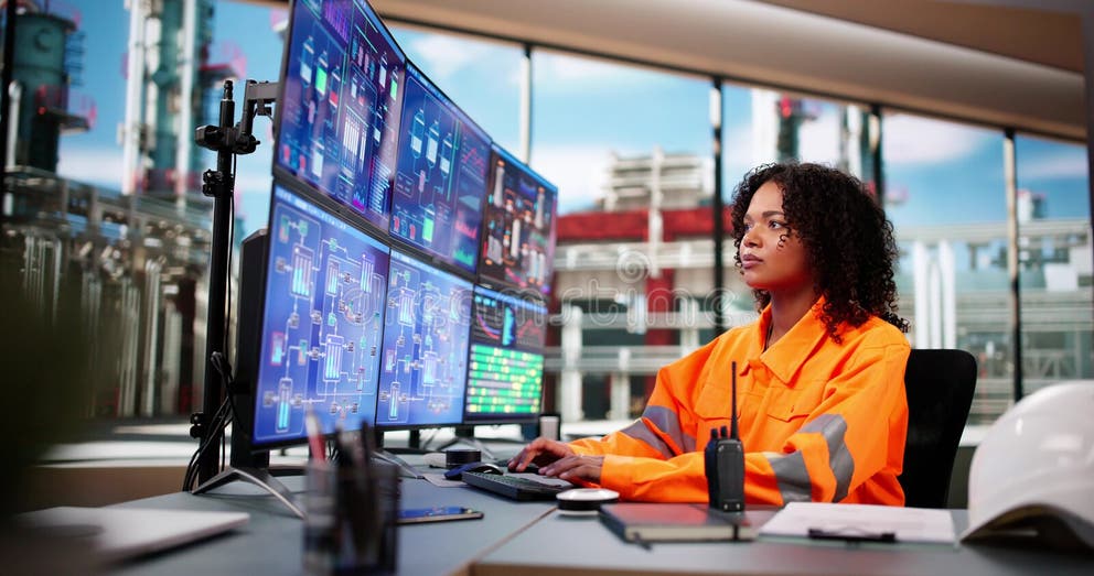Engineer Operator Using Scada System Stock Image - Image of monitoring ...