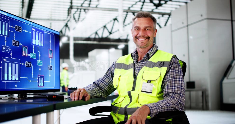 Engineer Operator Using Scada System Stock Image - Image of maintenance ...