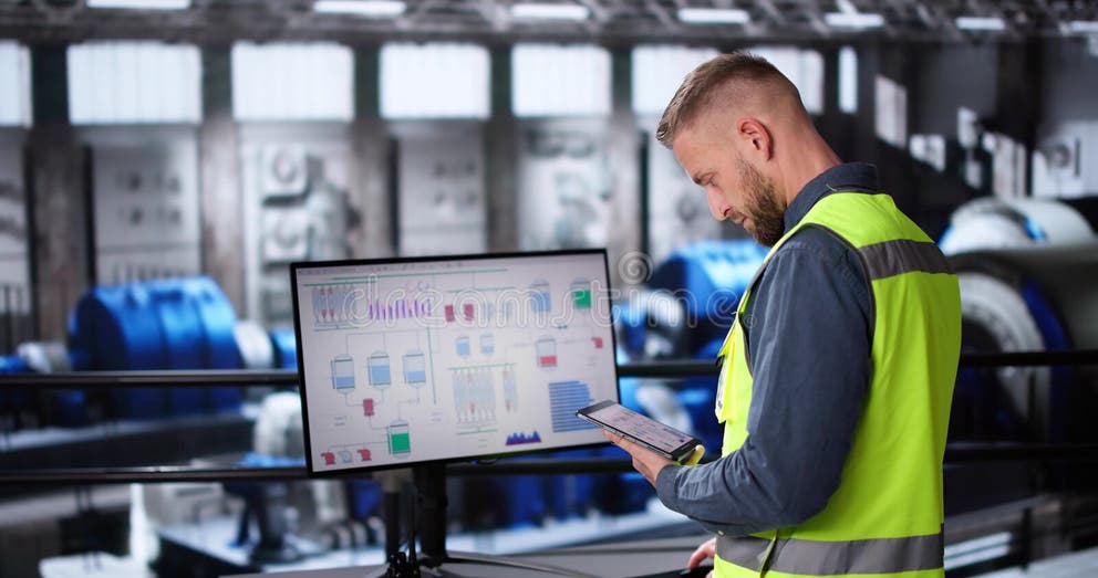 Engineer Operator Using Scada System Stock Image - Image of male ...
