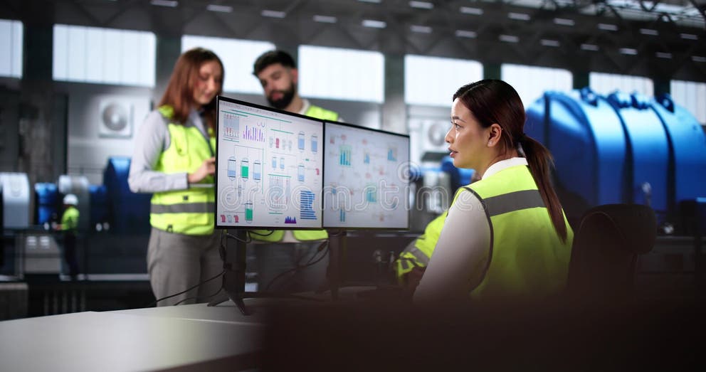 Engineer Operators Using Scada System Stock Photo - Image of plant ...