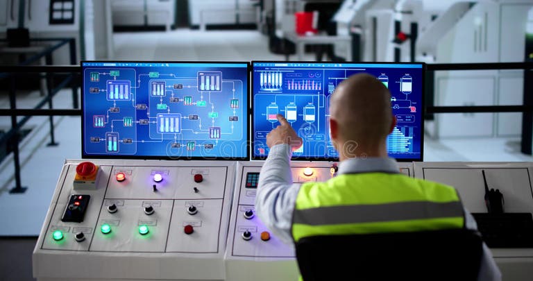 Engineer Operators Using Scada System Stock Image - Image of product ...