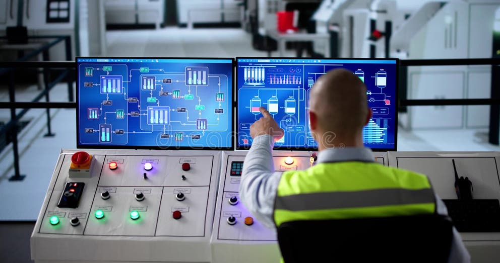 Engineer Operators Using Scada System Stock Image - Image of product ...