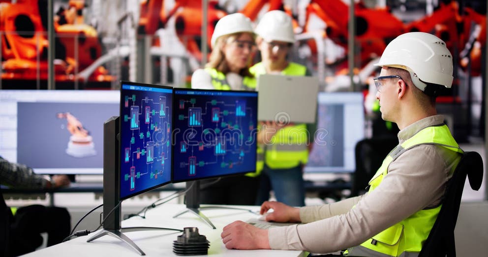 Engineer Operators Using Scada System Stock Photo - Image of person ...