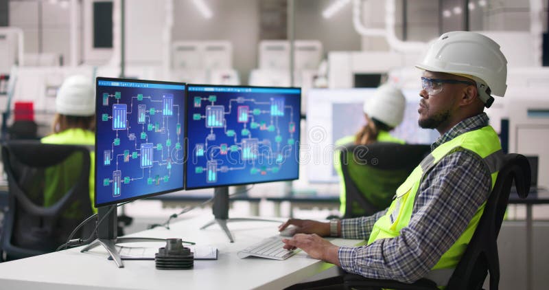 Engineer Operators Using Scada System Stock Photo - Image of computer ...