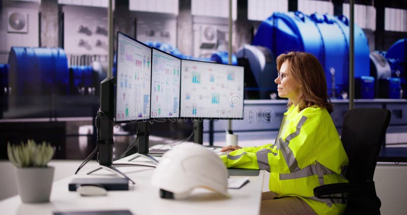 Engineer Operators Using Scada System Stock Image - Image of worker ...