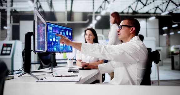 Engineer Operators Using Scada System Stock Photo - Image of monitors ...
