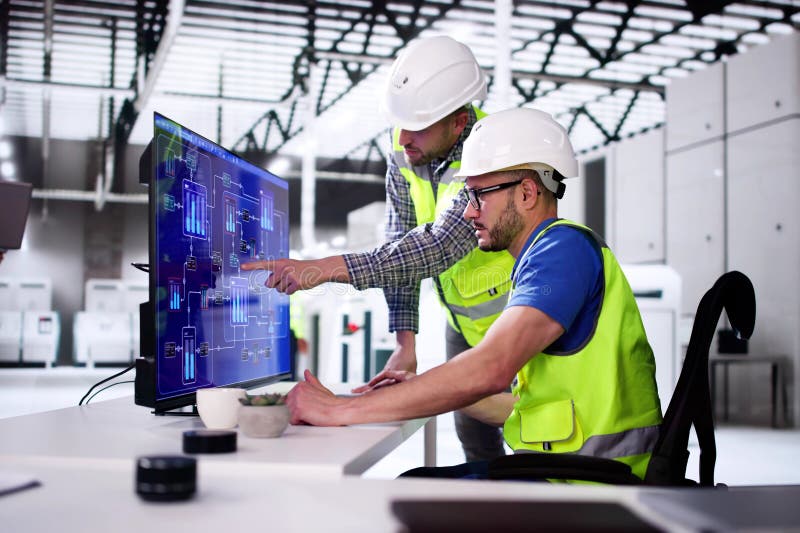 Engineer Operators Using Scada System Stock Image - Image of industrial ...