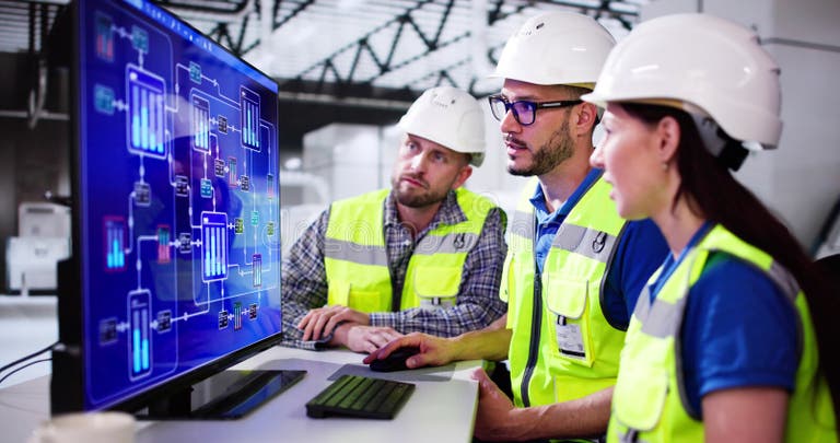 Engineer Operators Using Scada System Stock Image - Image of operator ...