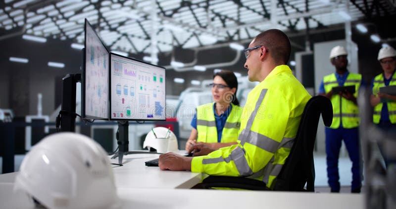 Engineer Operators Using Scada System Stock Image - Image of diverse ...