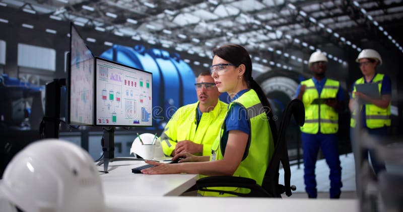 Engineer Operators Using Scada System Stock Photo - Image of factory ...