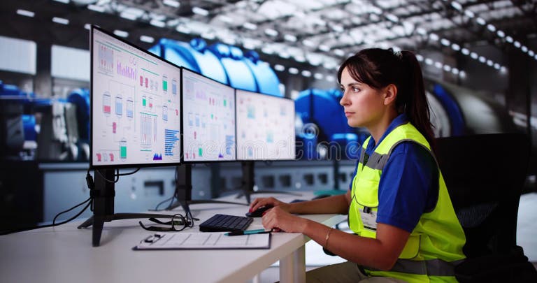 Engineer Operators Using Scada System Stock Photo - Image of system ...