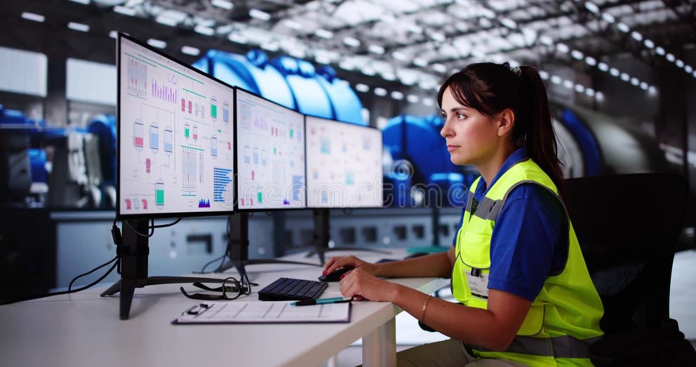 Engineer Operators Using Scada System Stock Photo - Image of system ...