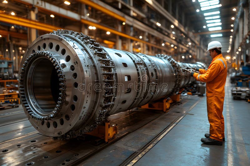 Industrial Engineer Inspecting Heavy Machinery in a Factory for Quality ...
