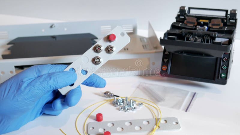 It Engineer is a Patching Network Equipment in Server Room. Stock Image ...