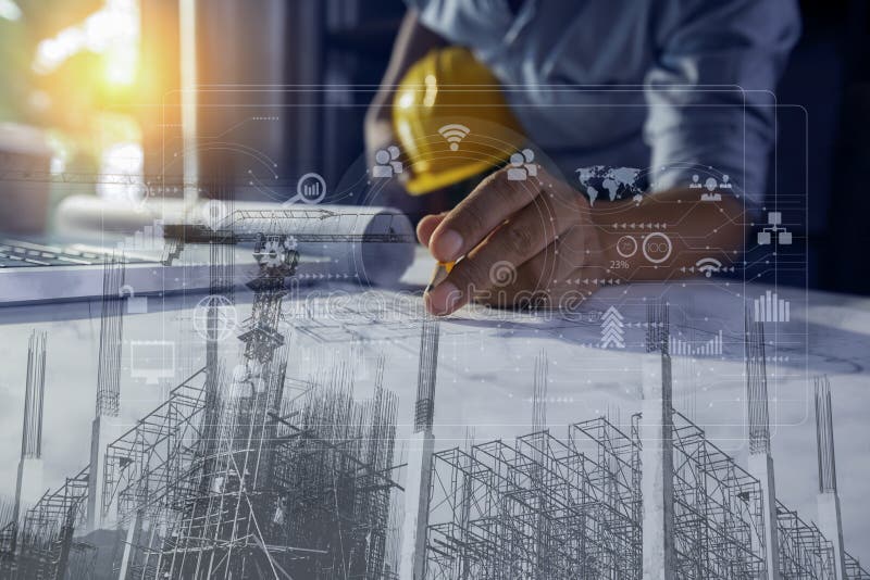Engineer People Meeting Working at Office Table. Stock Photo - Image of ...