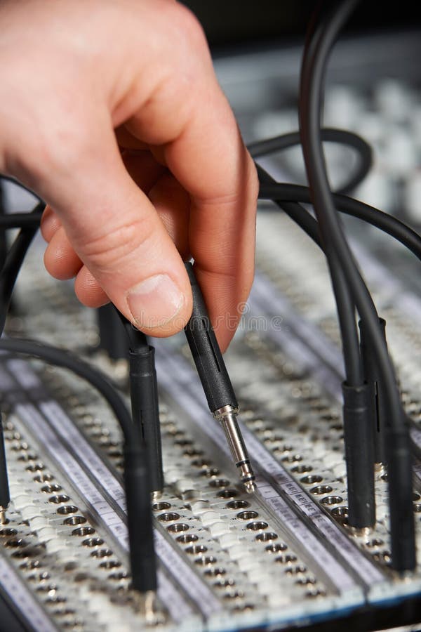 Engineer Plugging Cable into Patch Panel Stock Image - Image of data ...