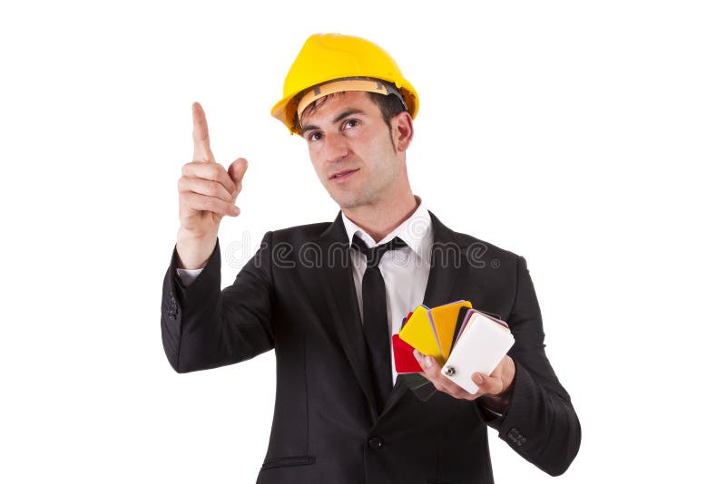Engineer pointing stock image. Image of cooperation, industrial - 55192651
