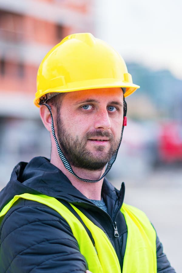 Building Construction Worker Engineer Posing Stock Image - Image of ...