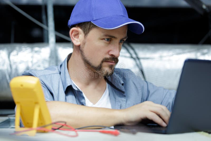 Engineer Proceeding To Data Recovery Stock Image - Image of online ...