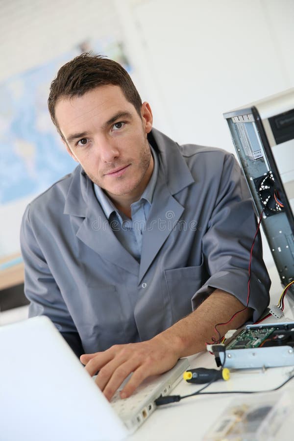 Engineer Proceeding To Data Recovery from Disc Stock Photo - Image of ...