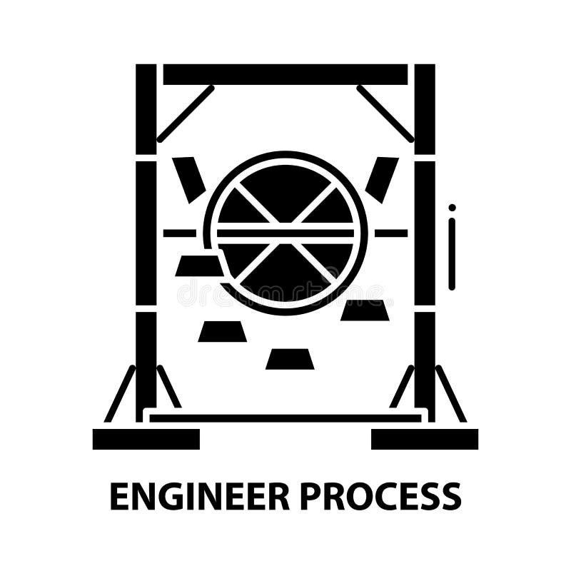 Engineer Process Icon, Black Vector Sign with Editable Strokes, Concept ...