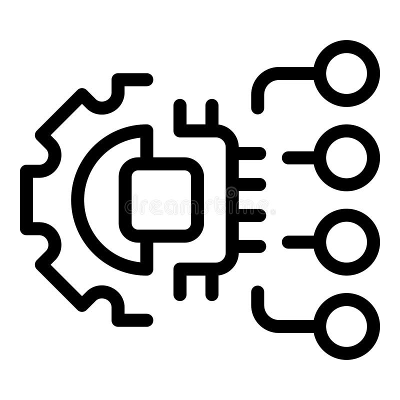 Engineer Processor Icon Outline Vector. Worker Process Stock ...