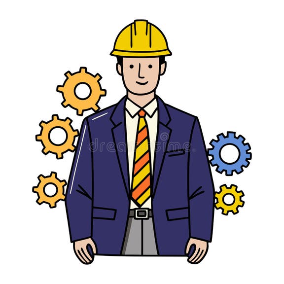 Engineer Professional with Gears Stock Vector - Illustration of ...