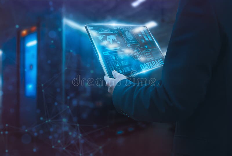 Engineer Programmer Futuristic in Server Database Network Information ...