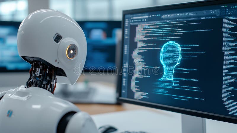 Engineer Programming an Advanced AI System in a Modern Tech Lab ...