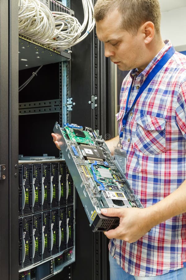 Engineer repair server stock photo. Image of internet - 49380266