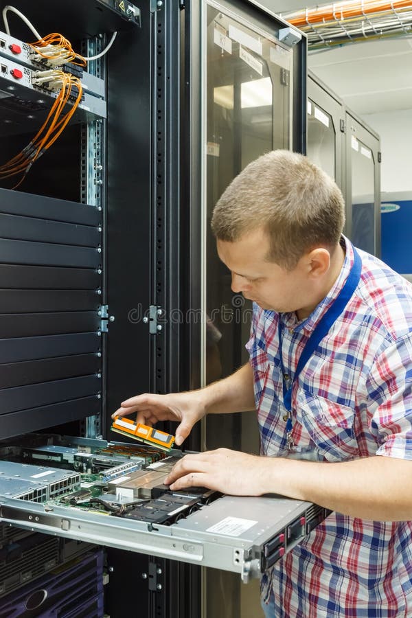 Engineer repair server stock photo. Image of internet - 49380266