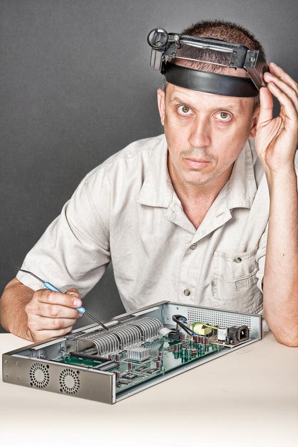Engineer Repairing Circuit Board Stock Image - Image of industry, store ...