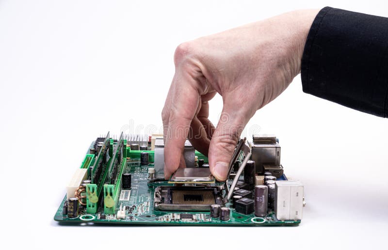 Black Gloves Holding Microprocessor Stock Photos - Free & Royalty-Free ...