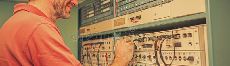 Engineer Replacing Components in a High-performance Server Rack, Action ...
