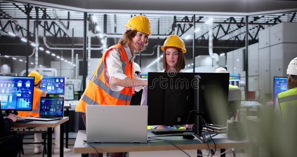 Engineer Runs Industrial IOT System Using Desktop Computer Stock Image ...