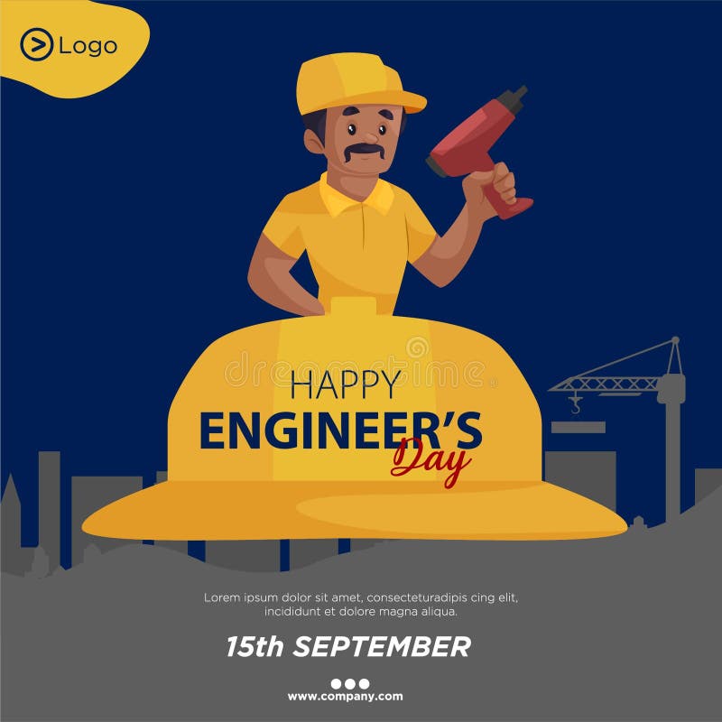 Banner Design of Happy Engineer`s Day Stock Vector - Illustration of ...