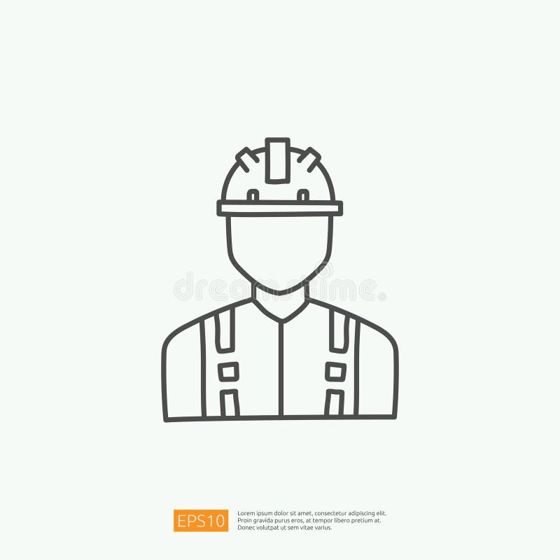 Engineer with Safety Hardhat Helmet Icon. Engineering and Architecture ...