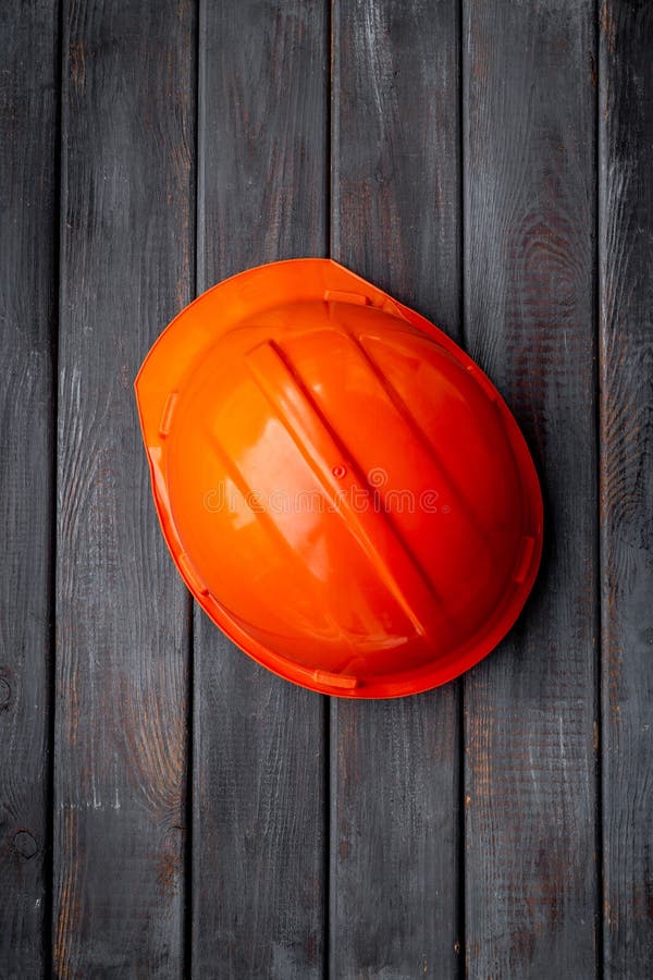 Engineer Safety Helmet Overhead View. Construction Background Stock ...