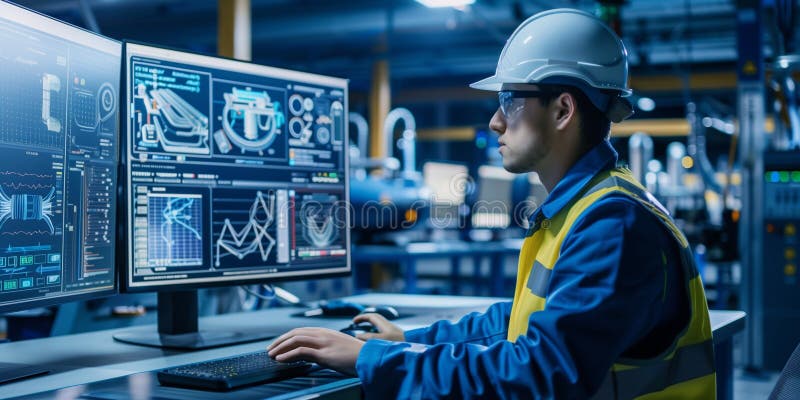 An Engineer in a Safety Vest and Hard Hat is Using Digital Design ... An Engineer in a Safety Vest and Hard Hat is Using Digital Design ...