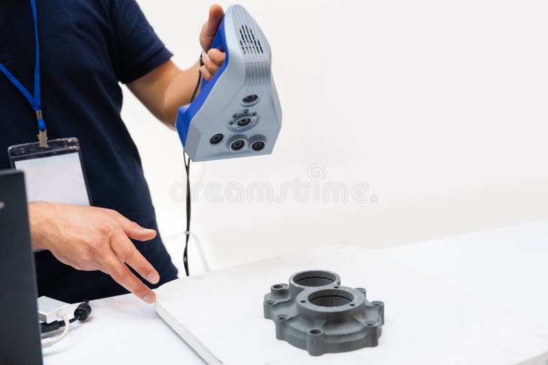 Engineer Scans the Detail with 3D Scanner Stock Photo - Image of ...